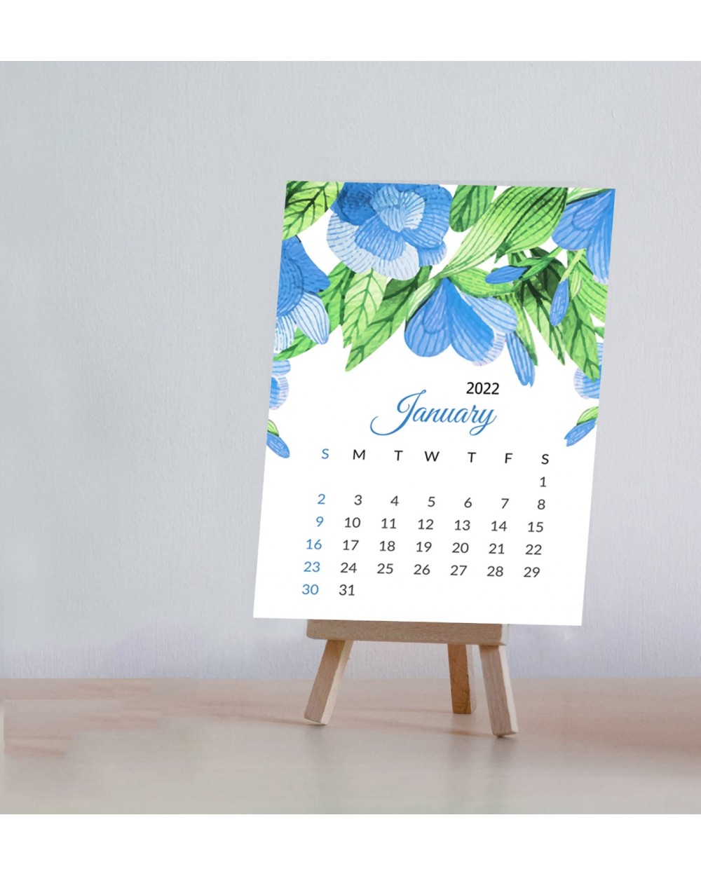 Desk-calendar-watercolor-flowers