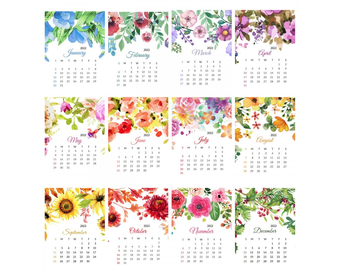 Desk-calendar-watercolor-flowers
