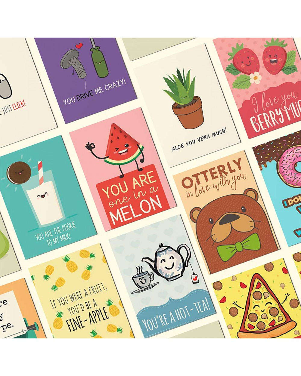 Pack of 27 Adorable Pun Cards - Cute Witty Gift for Girlfriend ...