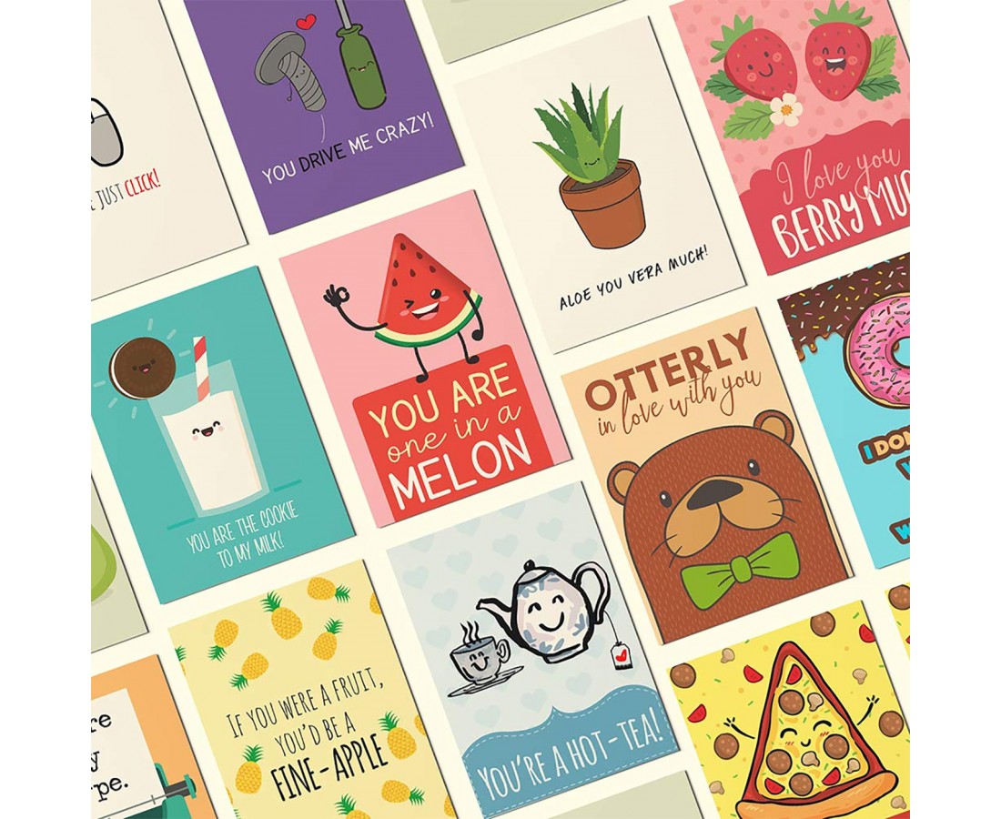 Pack of 27 Adorable Pun Cards - Cute Witty Gift for Girlfriend ...